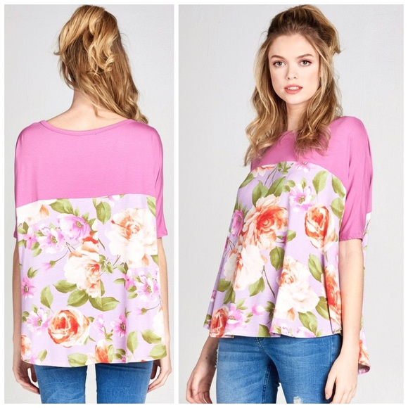 Tops | Last 1 Lilac Floral Flowy Top | Poshmark